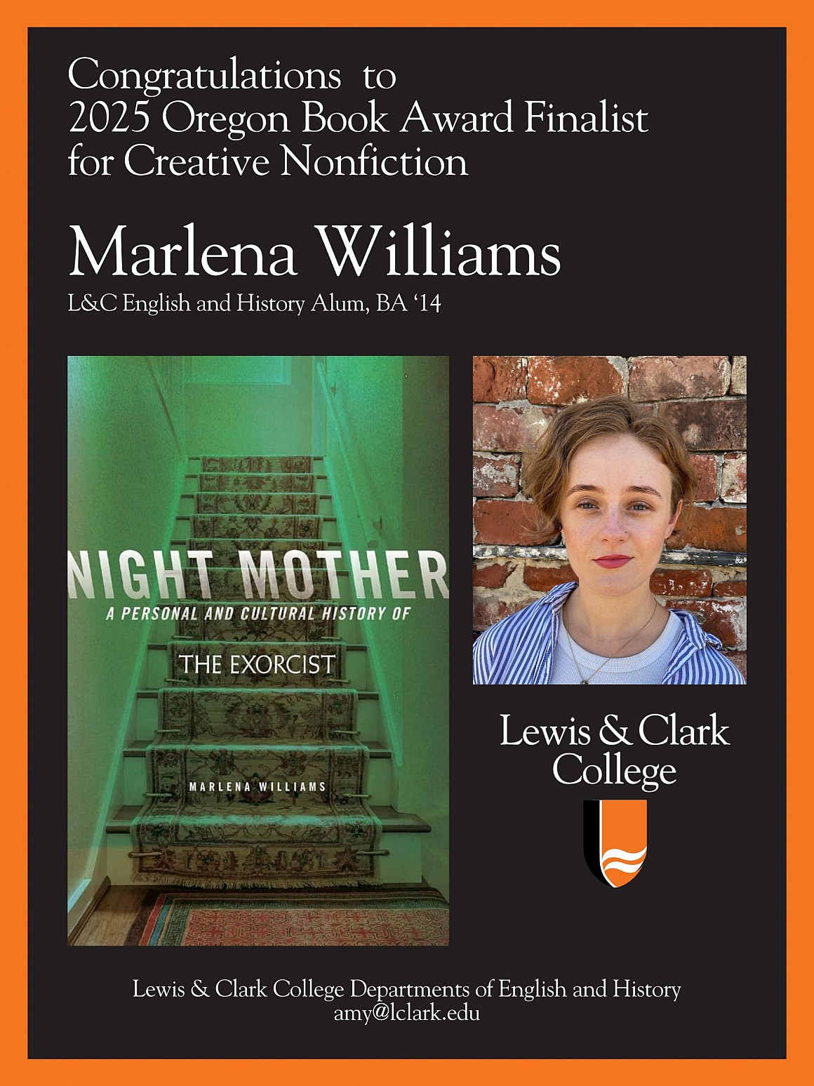 Marlena Williams (BA’14), 2025 Oregon Book Award Finalist • History ...